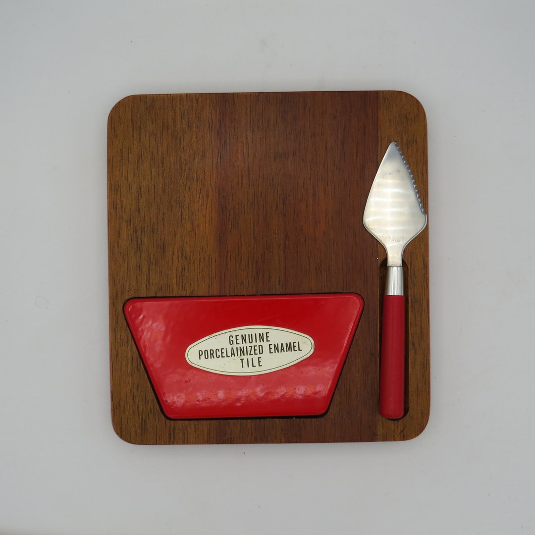 Vintage Cheese Board, Small Wooden and Ceramic Tile Cheese Board With ...