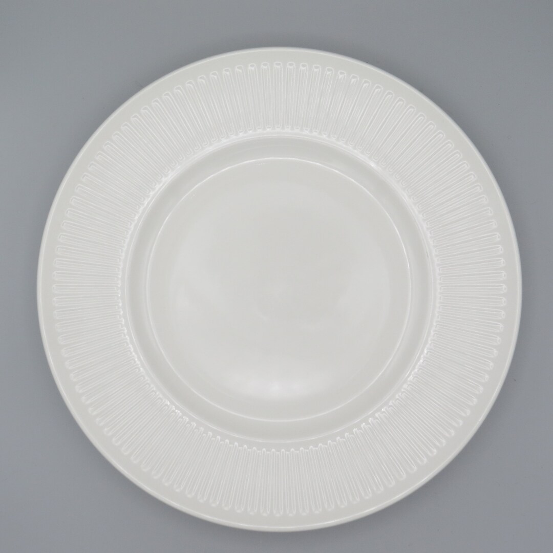 Set of 2 Johnson Brothers Athena Large Dinner Plates - Ribbed White ...