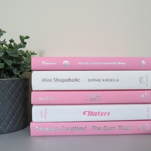 Pink Decorative Books, Pink and White Books, Set of 5, Book Bundle ...