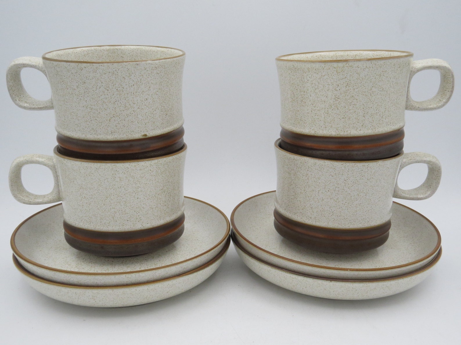 Denby Potters Wheel Cups and Saucers Set of 4 Teacups | Etsy