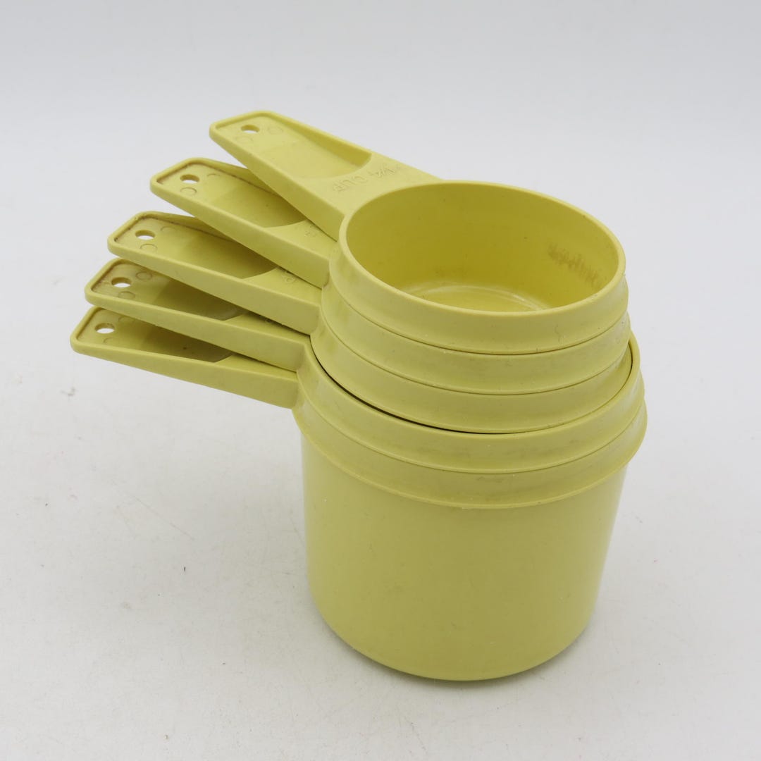 Vintage Yellow Tupperware Measuring Cup Set - 5 Piece - Etsy