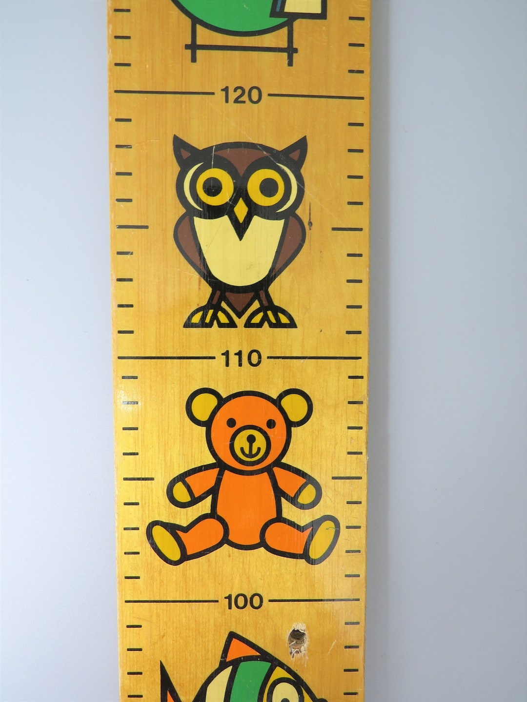 Vintage Wooden Growth Chart for Kids, Child's Height Measuring Stick ...