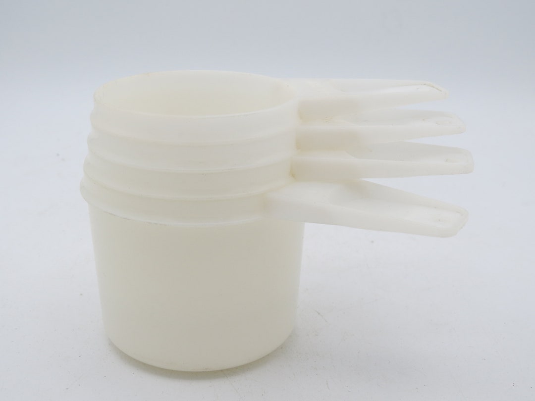 Vintage Tupperware Measuring Cups: White Incomplete Set of 4 - Etsy