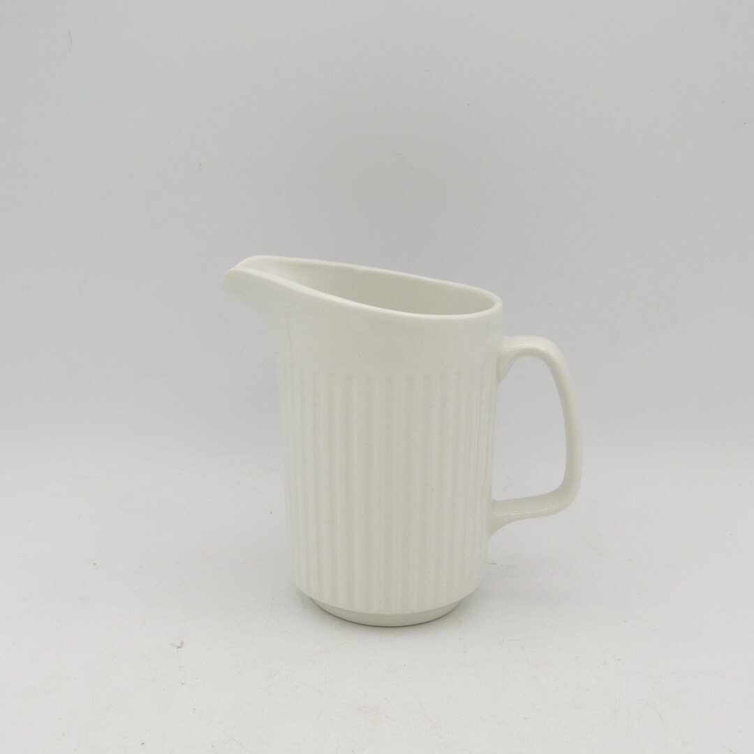 Johnson Brothers Athena Creamer: 8 Oz. White Ribbed Pitcher - Etsy
