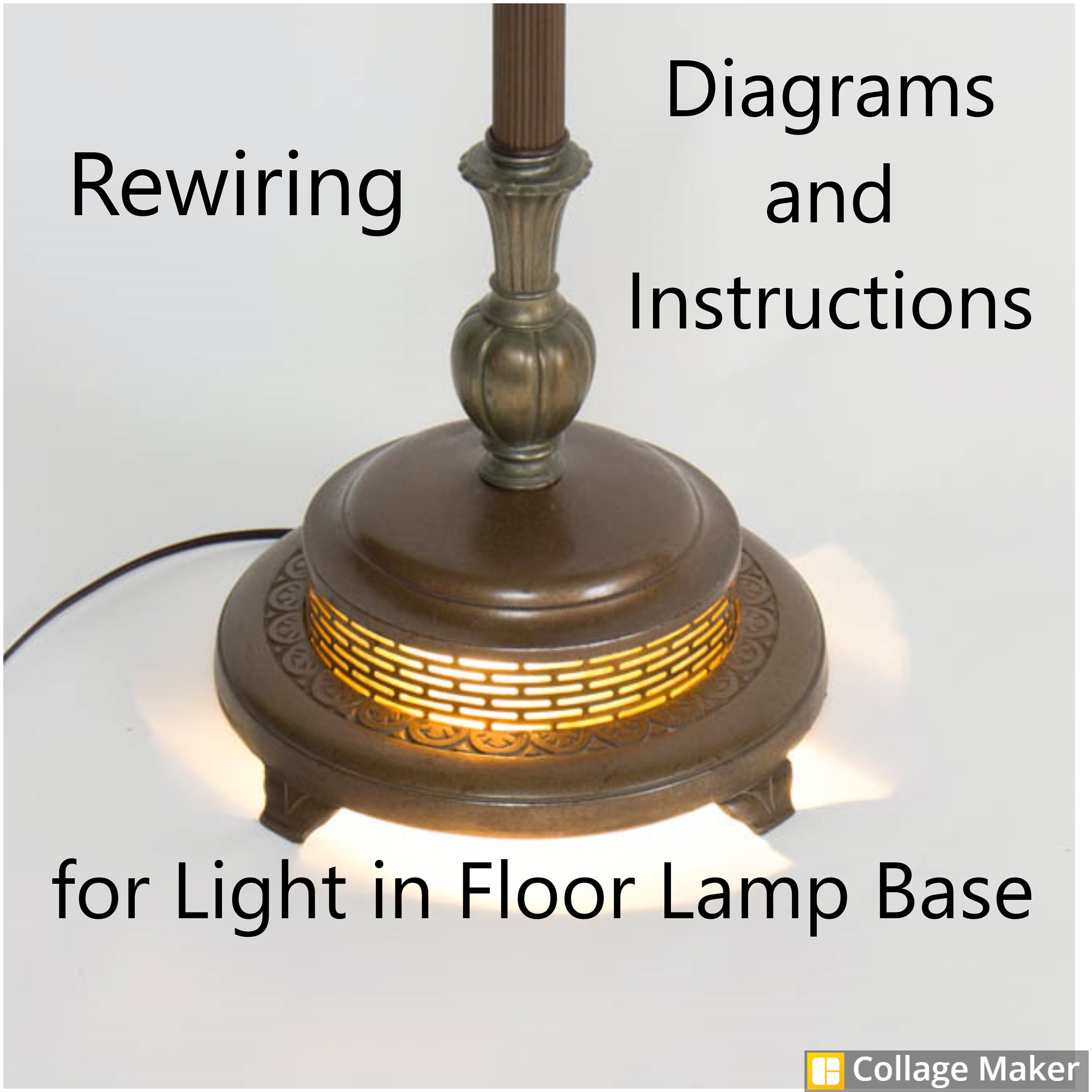 Diagrams and Instructions for Rewiring a Light in a Floor Lamp Base - Etsy