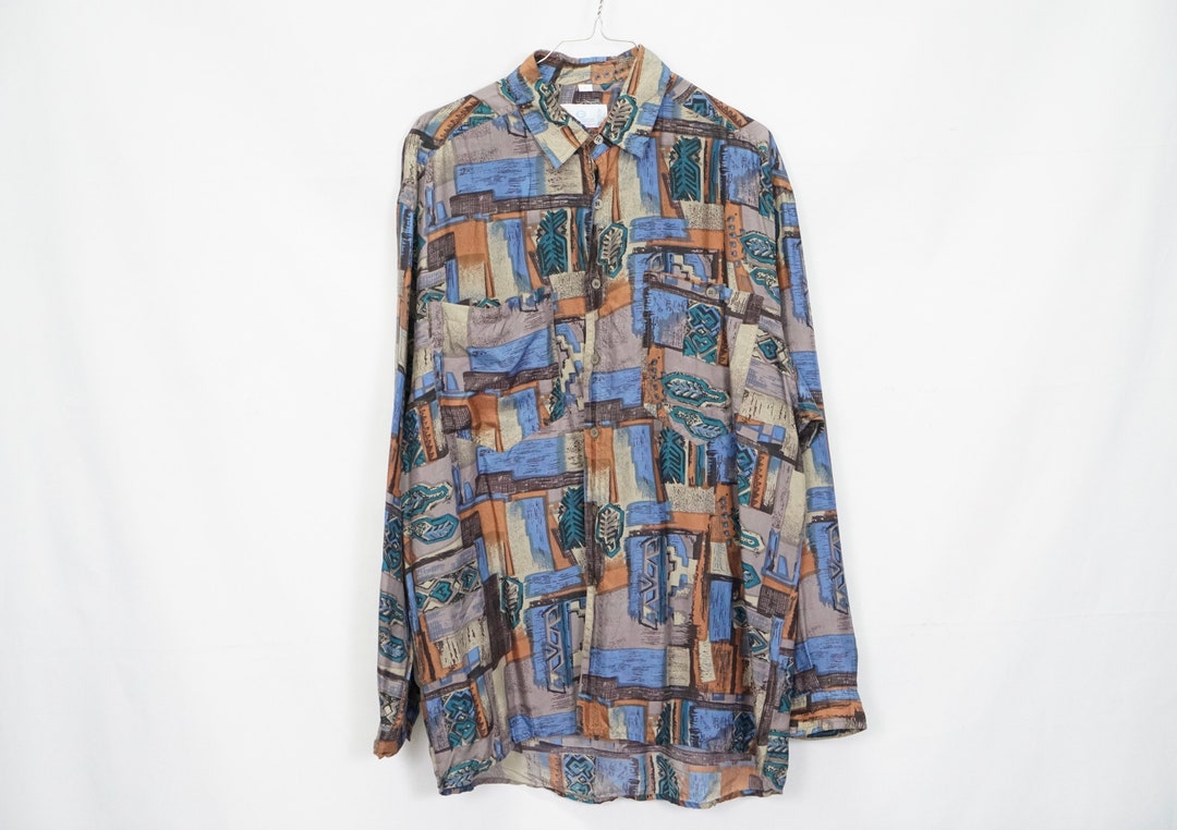 Vintage New Fast Colorful Crazy Pattern Shirt Retro Gr. M Oldschool ...