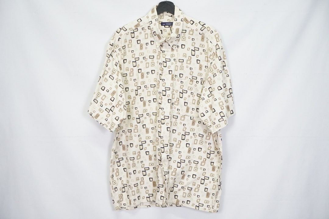 Vintage Mc Ferry Colorful Crazy Pattern Shirt Retro Gr. XL Old School ...