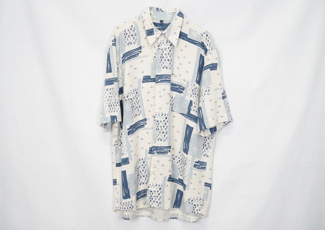 Vintage Colorful Crazy Pattern Shirt Shirt Retro Size. L Old School 90s ...
