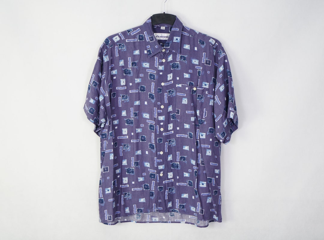 Vintage Flagship Colorful Crazy Pattern Shirt Size L Oldschool 80s 90s ...