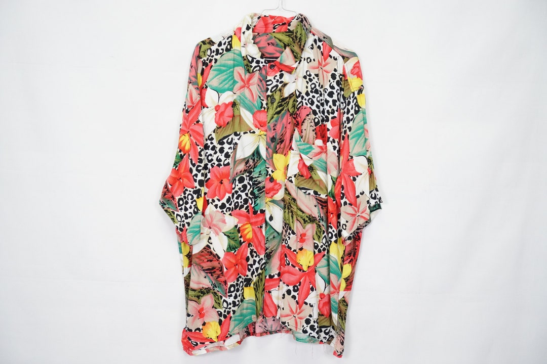 Vintage Scarface Colorful Crazy Pattern Shirt Shirt Retro Size. XL Old School 90s - Etsy