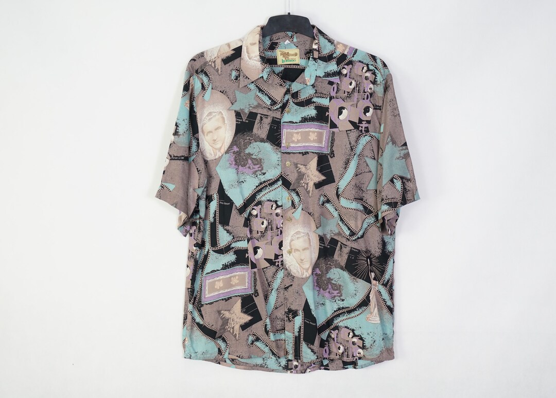 Vintage Colorful Crazy Pattern Shirt Size M Oldschool 80s 90s - Etsy