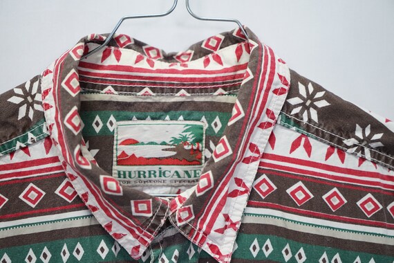 Vintage Hurricane Colorful Crazy Pattern Thick Shirt … - Gem