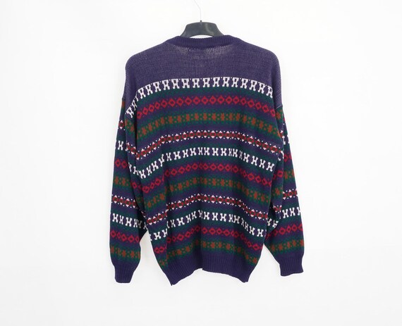 Vintage Henry Morrel Bunte Crazy Pattern Strickpullo… - Gem