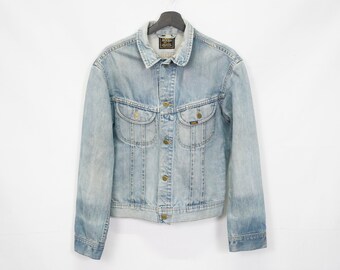 Vintage LEE Denim Jacket With Embroidered Backside Love - Etsy