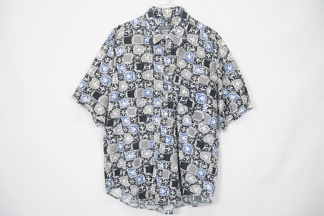 Vintage Mative Colorful Crazy Pattern Shirt Shirt Retro Size. L 42 Old ...