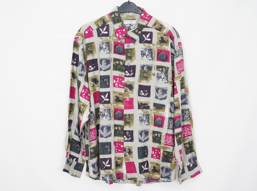 Vintage Club D'amingo Crazy Pattern Shirt Retro Size XXL Oldschool True ...