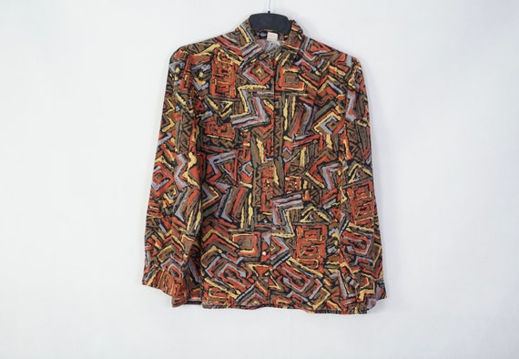Vintage Miss Astor Colorful Crazy Pattern Ladies Blou… - Gem