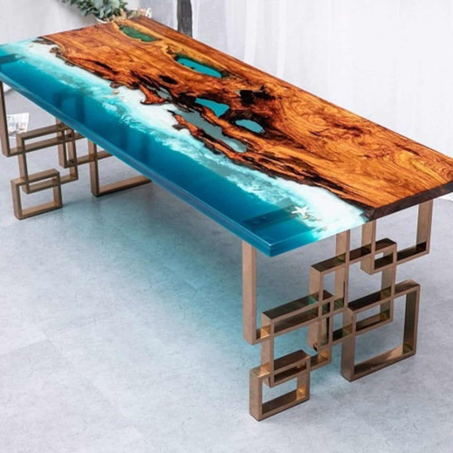 Mesa de resina epoxi Mesa de comedor Mesa de centro River - Etsy México