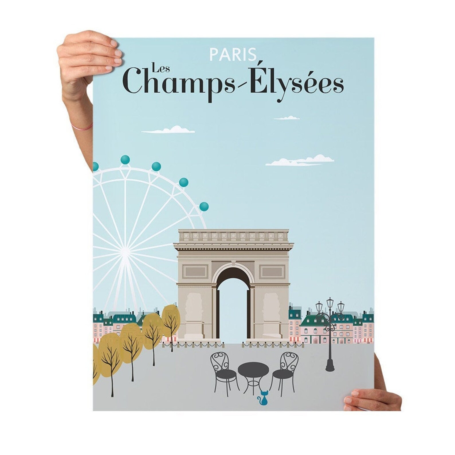 Printable Poster for Download. Displays Paris and the Champs - Etsy UK