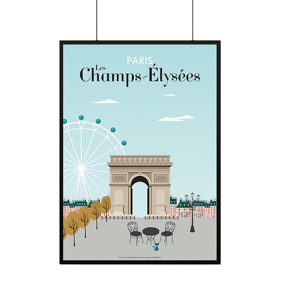 Printable Poster for Download. Displays Paris and the Champs - Etsy UK