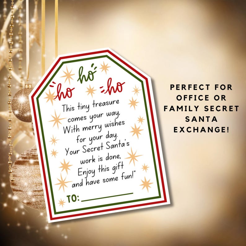 Printable Secret Santa Gift Tags / Editable Secret Santa Tags - Etsy