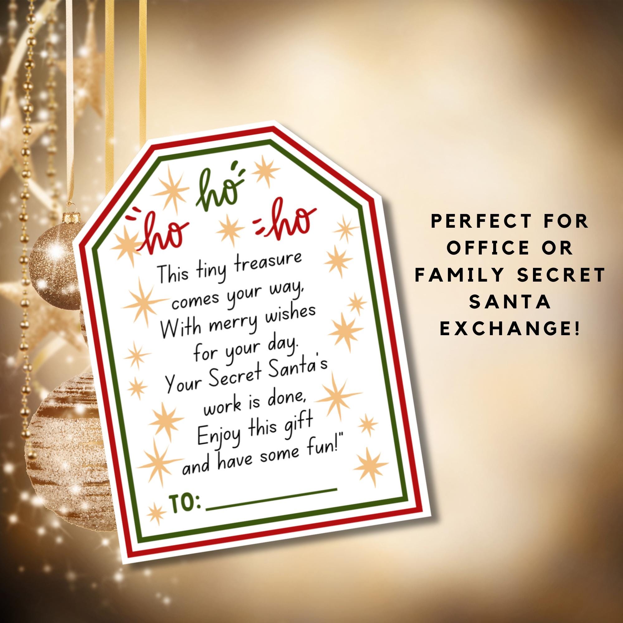 Printable Secret Santa Gift Tags / Editable Secret Santa Tags - Etsy