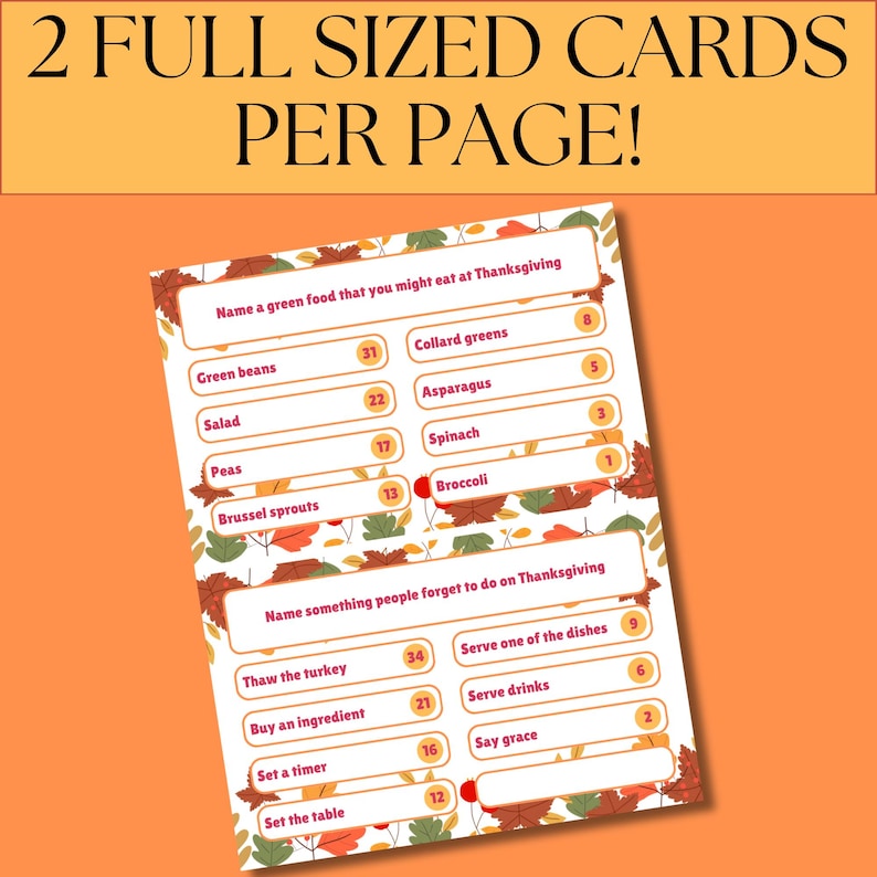 Thanksgiving Friendly Feud - Thanksgiving Trivia Game - Family ...