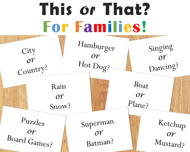 This or That for Kids - Etsy