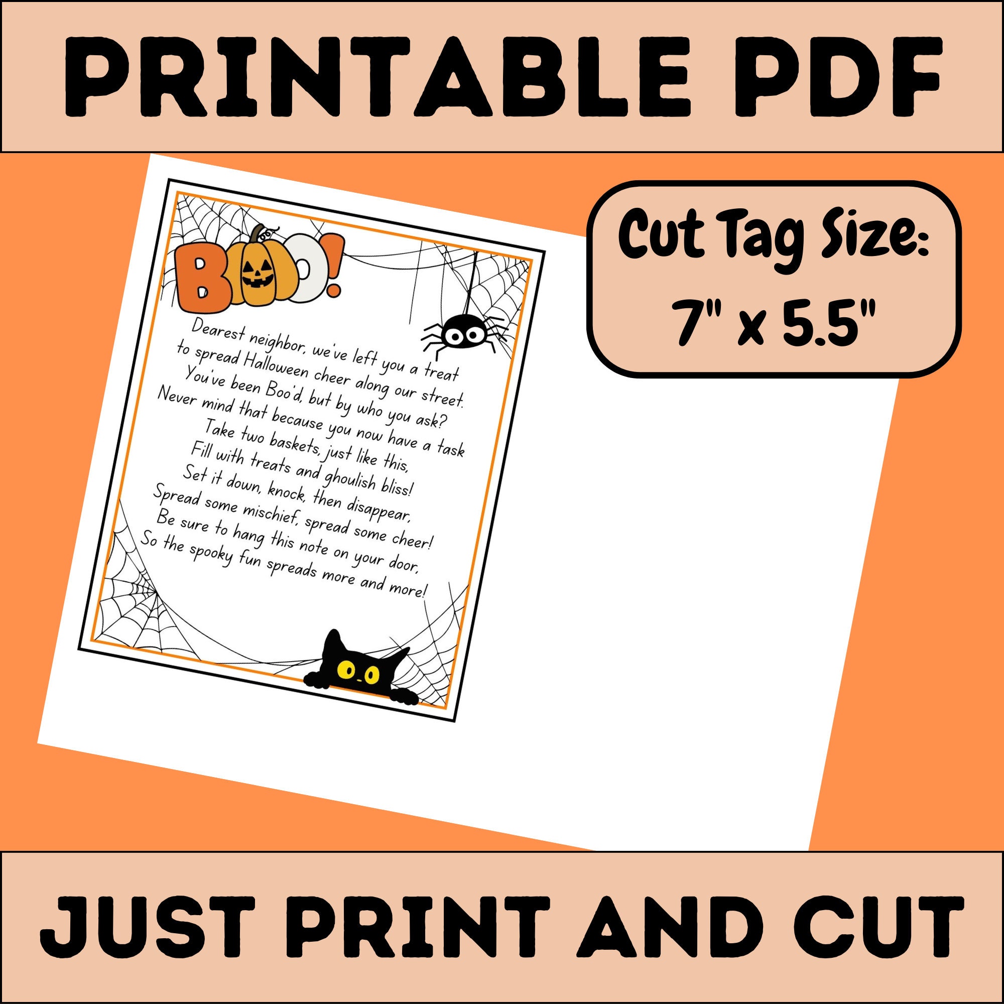 Editable "you've Been Booed" Halloween Basket Tag With Directions for ...