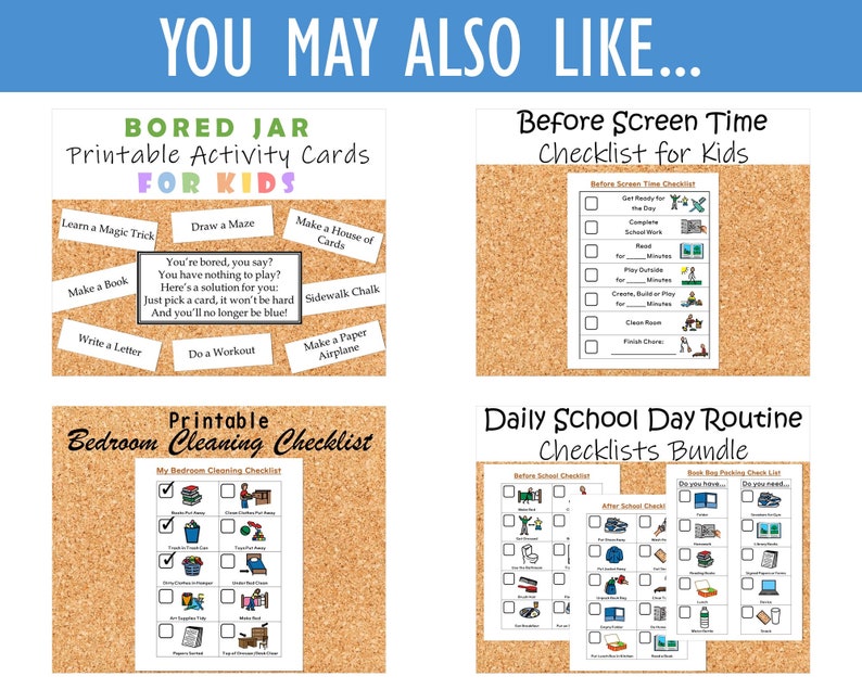 Printable Chore Cards for Kids - Etsy