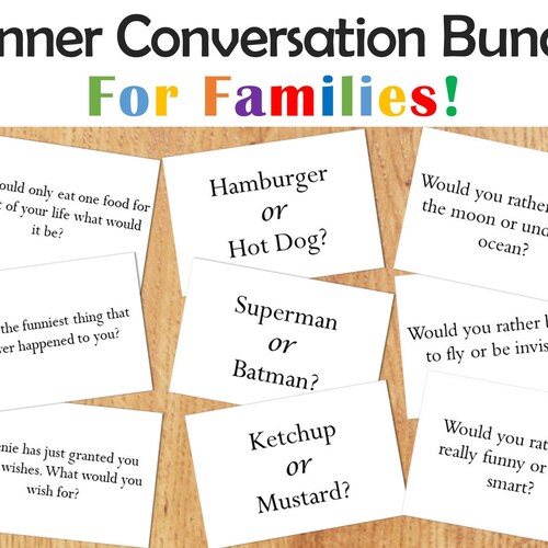 Dinner Conversation Starters for Families - Etsy