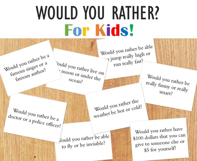 Would You Rather for Kids - Etsy