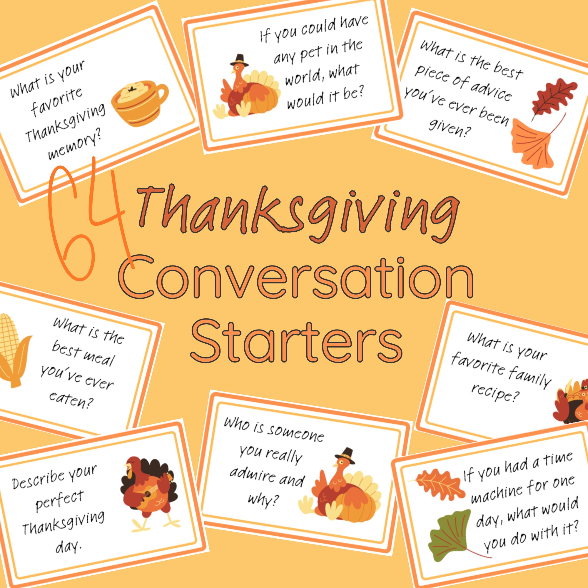 Thanksgiving Dinner Family Conversation Starters - Etsy