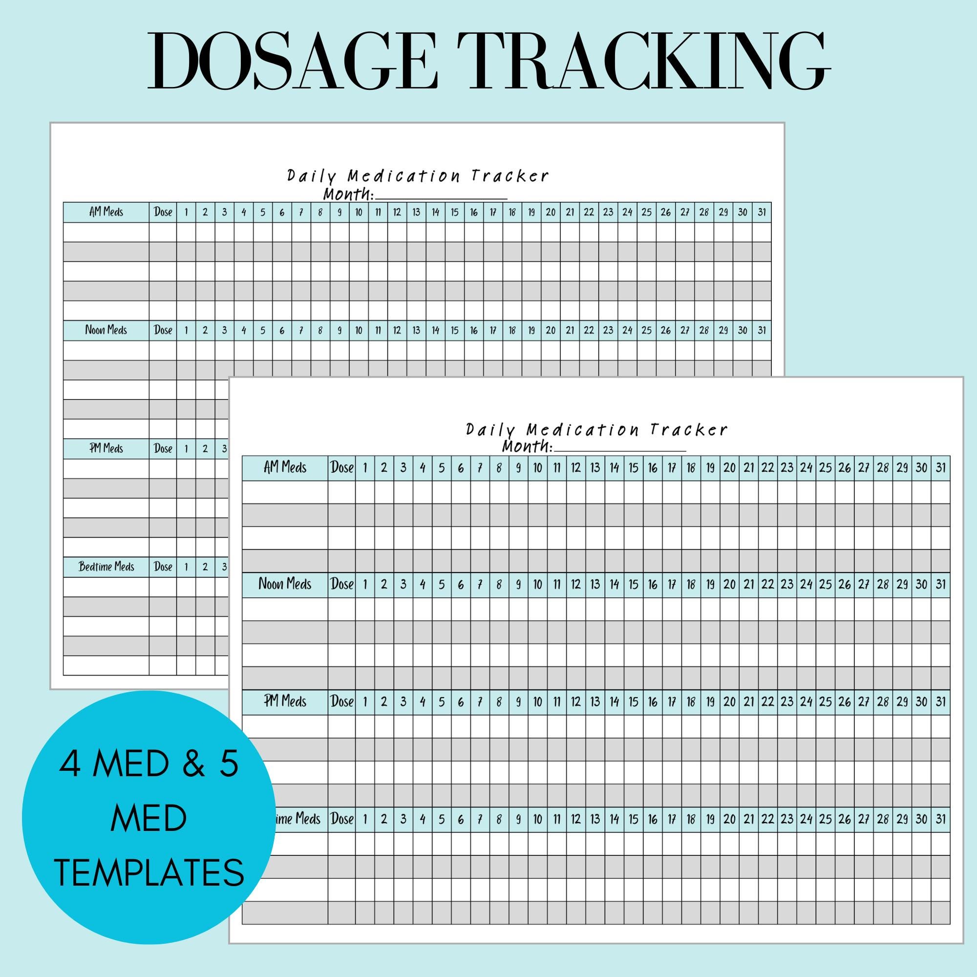 Medication Log / Medication Tracker Printable Template - Etsy