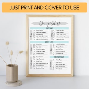 EDITABLE Adult Chore Chart / Daily, Weekly, and Monthly Realistic ...
