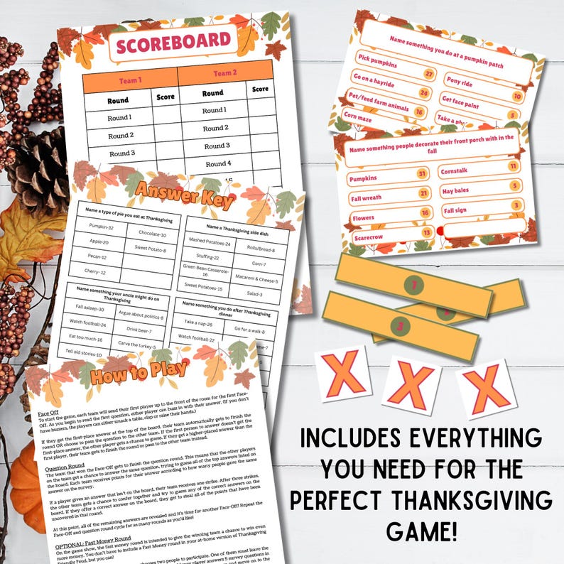 Thanksgiving Friendly Feud - Thanksgiving Trivia Game - Family ...
