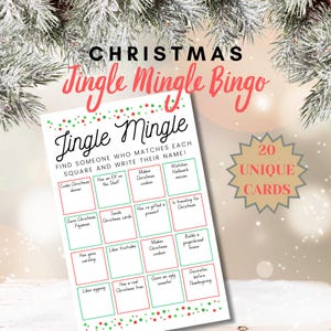 Christmas Mingle Bingo - Mix and Mingle Bingo for Work or Classroom ...