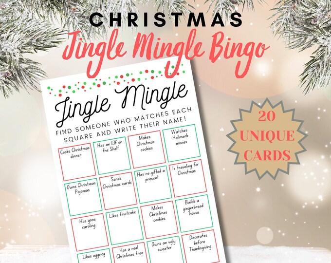Christmas Mingle Bingo - Mix and Mingle Bingo for Work or Classroom ...