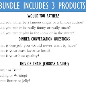 Dinner Conversation Bundle for Families - Etsy