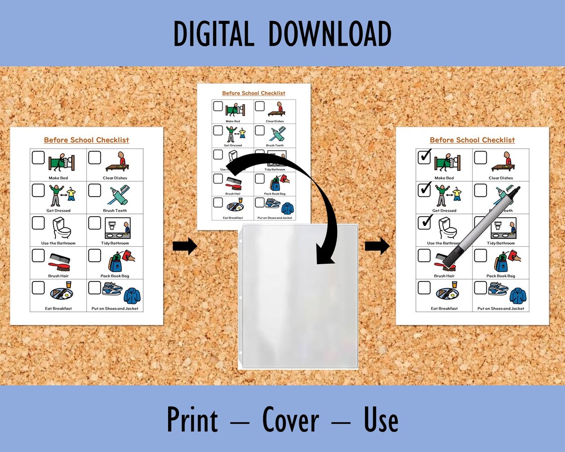 Morning and Afternoon School Routine Checklist for Kids - Etsy