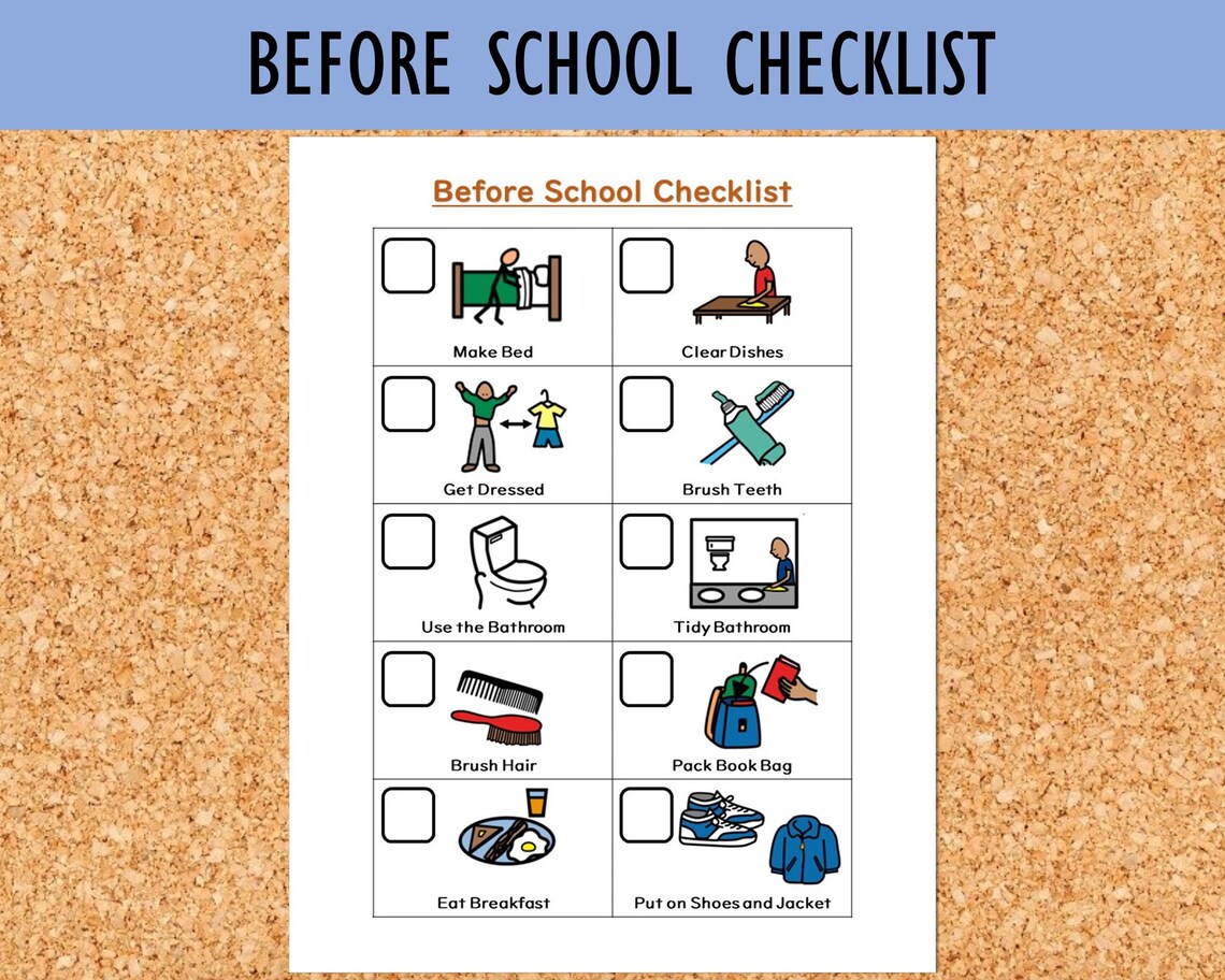 Morning and Afternoon School Routine Checklist for Kids - Etsy