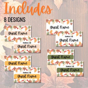Thanksgiving Place Cards - Autumn Leaves Editable Thanksgiving ...