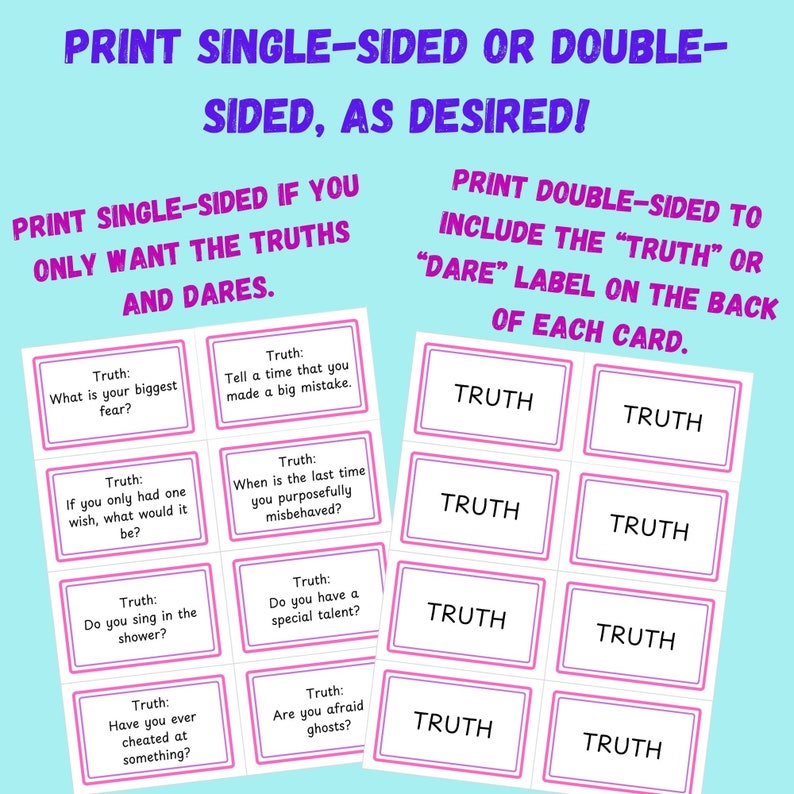 Truth or Dare for Girls - Etsy