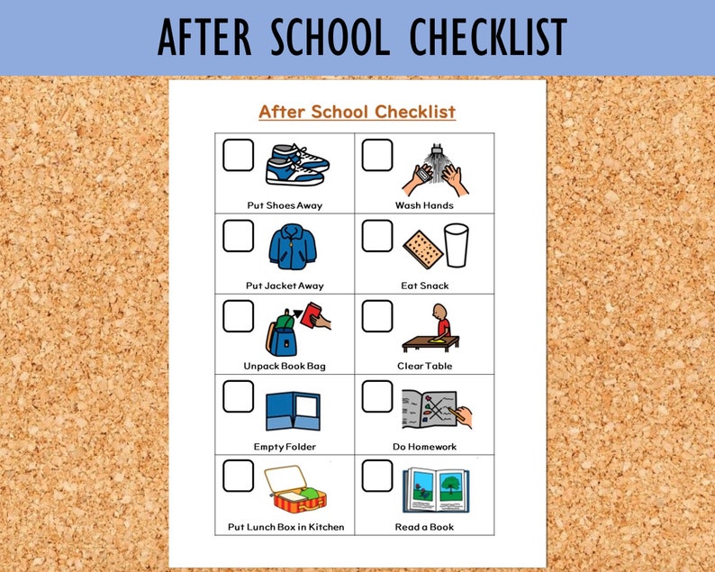 Morning and Afternoon School Routine Checklist for Kids - Etsy