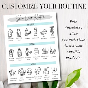 Printable Skincare Routine Template / Editable Skincare Chart / Daily ...
