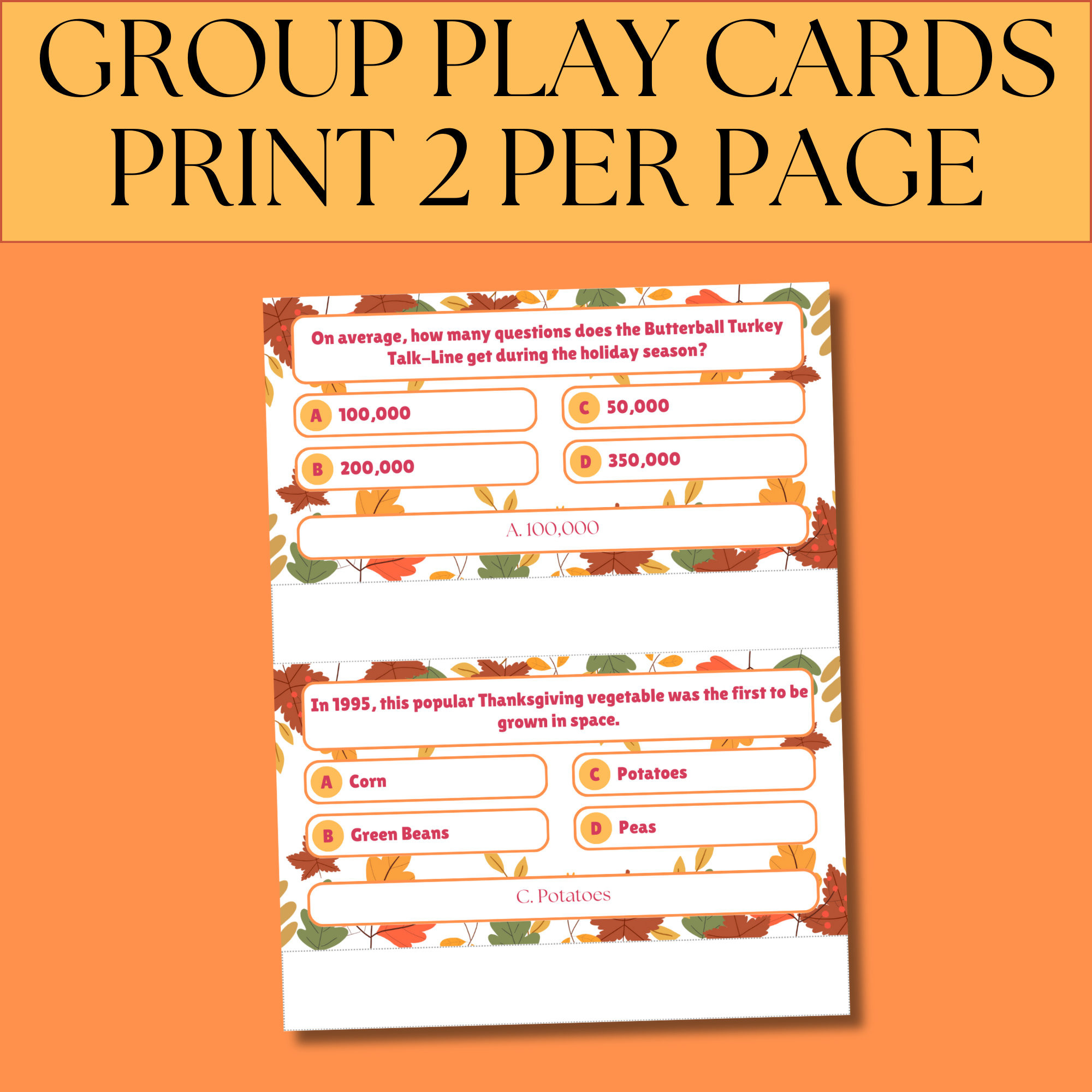 Thanksgiving Trivia Game - Turkey Trivia Friendsgiving Game or Fun ...