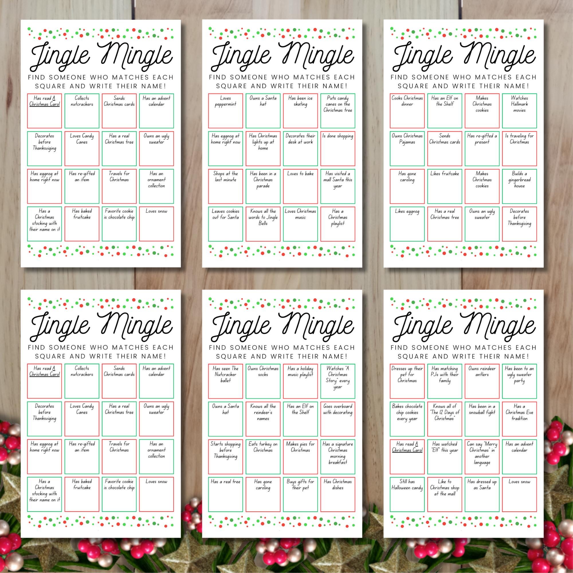 Christmas Mingle Bingo - Mix and Mingle Bingo for Work or Classroom ...