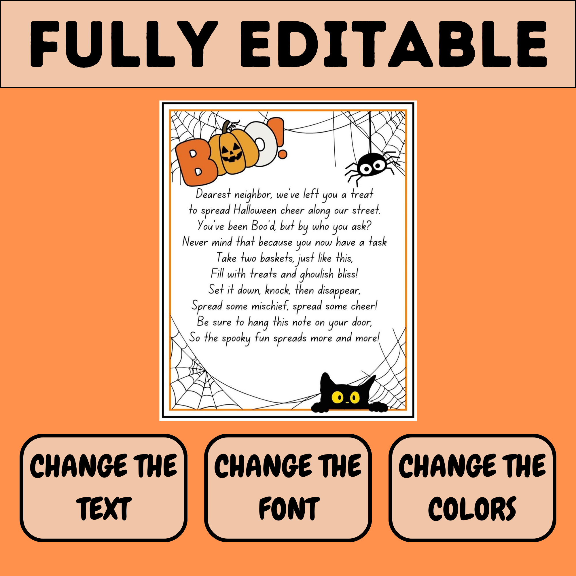 Editable "you've Been Booed" Halloween Basket Tag With Directions for ...