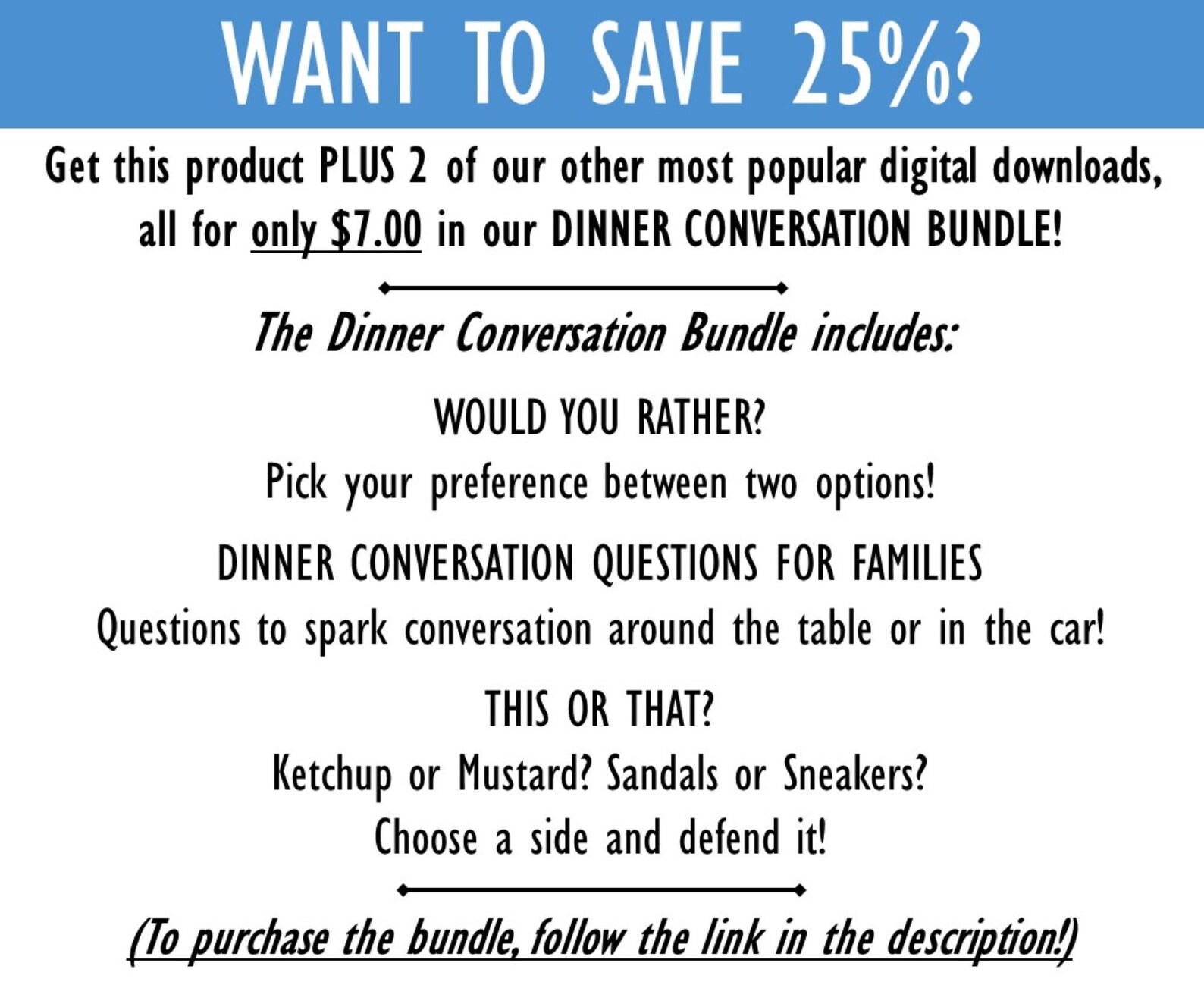 Dinner Conversation Starters for Families - Etsy