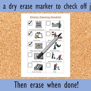 Printable Kids Cleaning Checklists With Pictures - Etsy